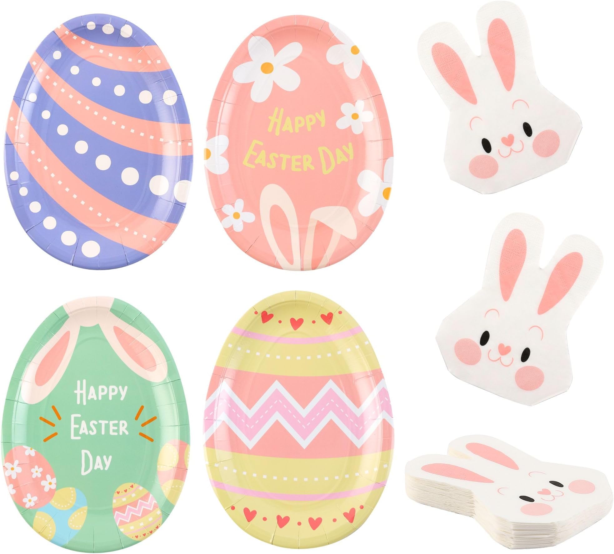 Amazon.com: Winoo Design Easter Plates and Napkins Disposable - 24 PK ...