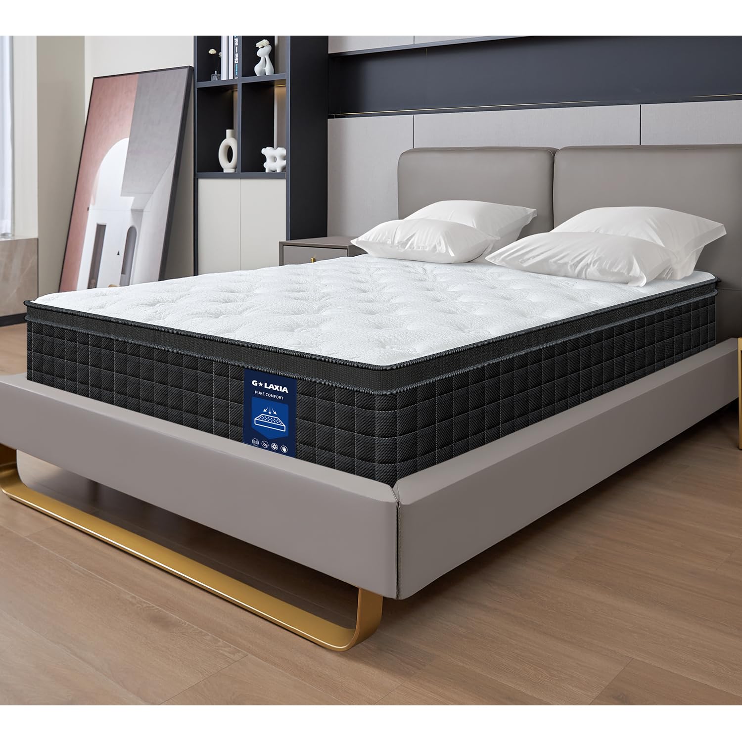 Amazon.com: G LAXIA 12 Inch Black Twin Spring Mattress,Medium Firm with ...