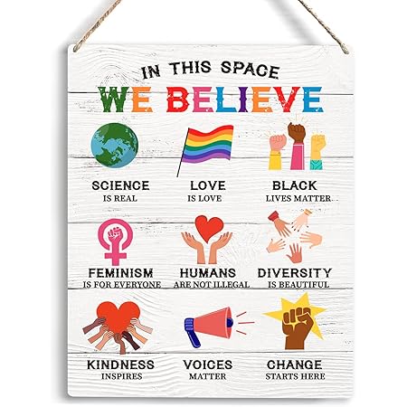 Amazon.com : Inspirational Diversity Wall Art In This Space We Believe ...