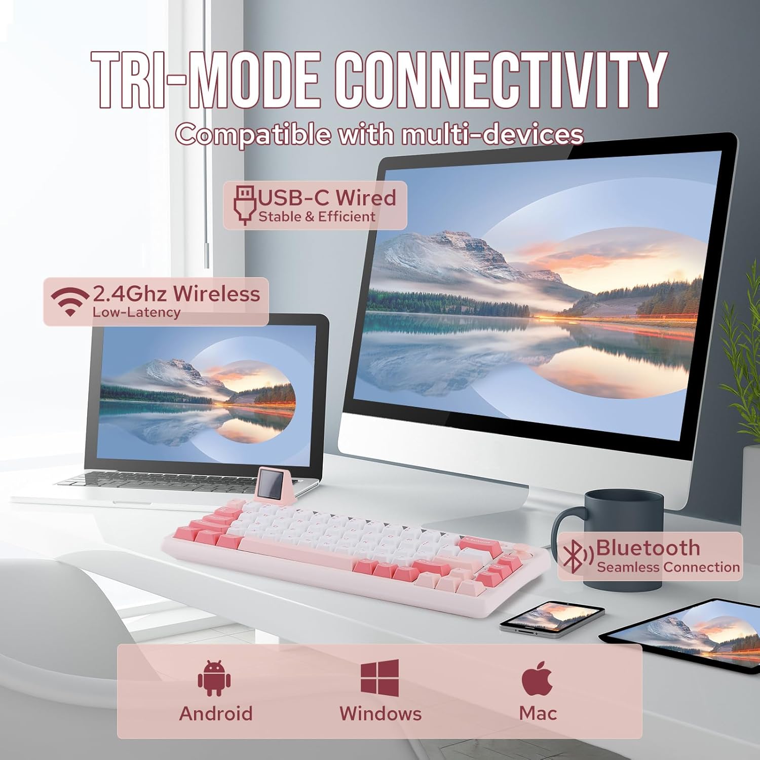 EPOMAKER RT65 Wireless Gaming Keyboard, Tri-Mode 65% Australia | Ubuy