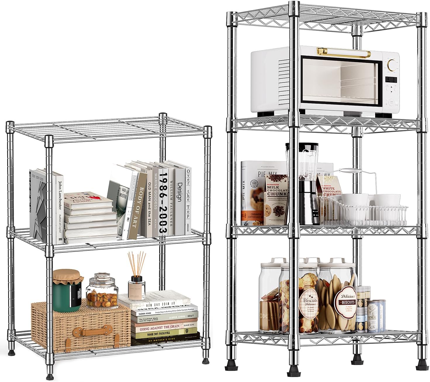 Amazon.com: MZG 3-Tier and 4-Tier Wire Storage Shelving Wire Rack for ...