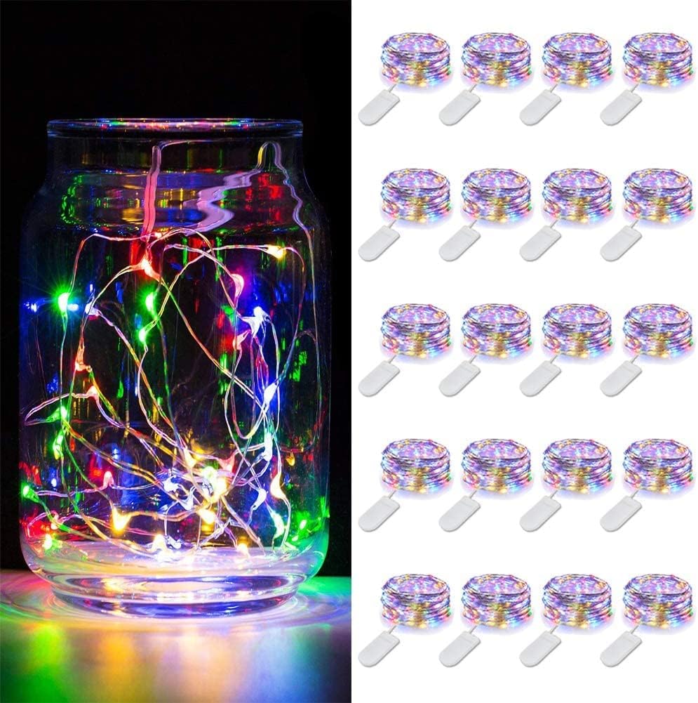 Guirnalda de Luces LED, 20 Pcs Serie De Luces De Hadas Con Pilas, 2m 20 ...