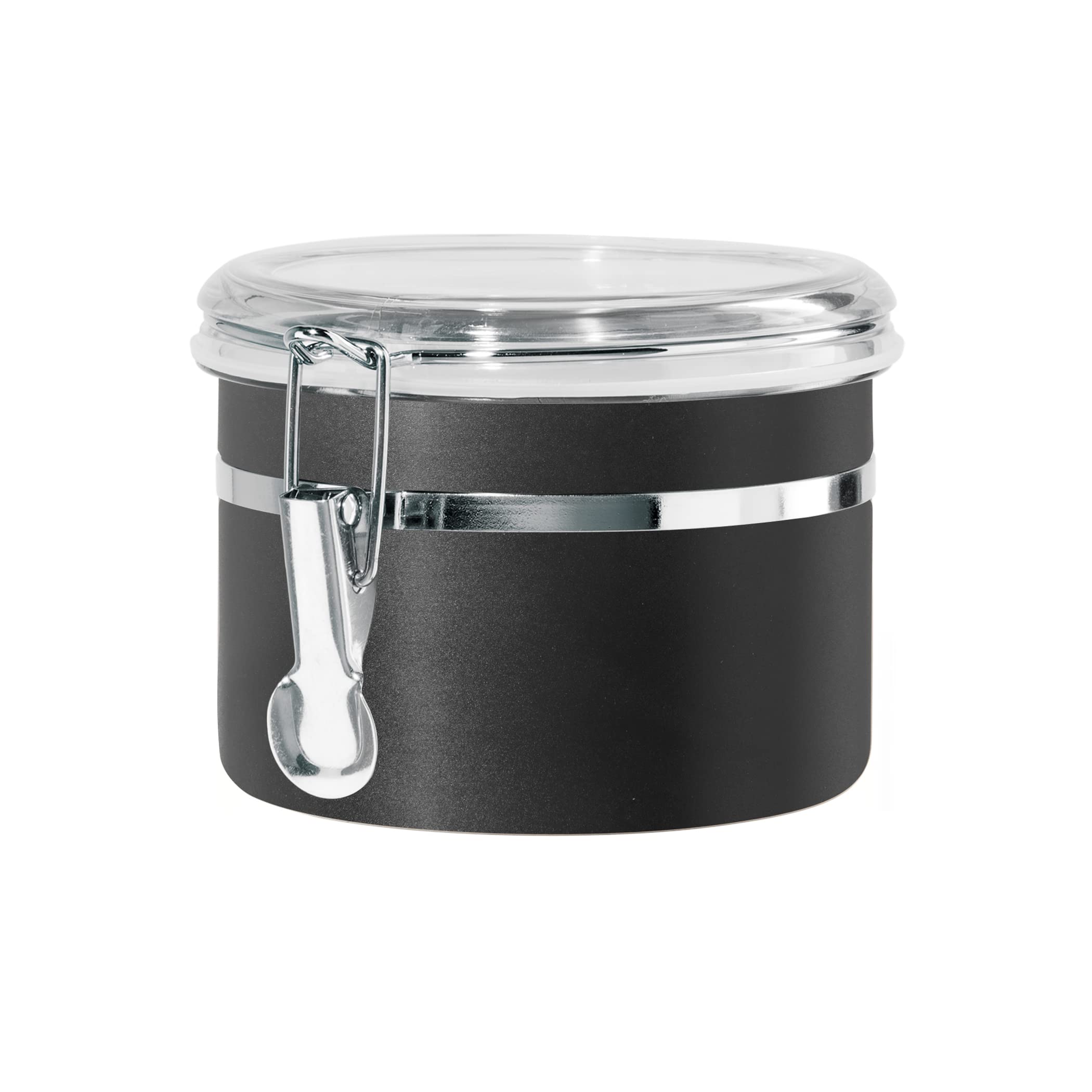 Oggistainless Steel Canister With Clear Acrylic Lid And Locking Clamp ...