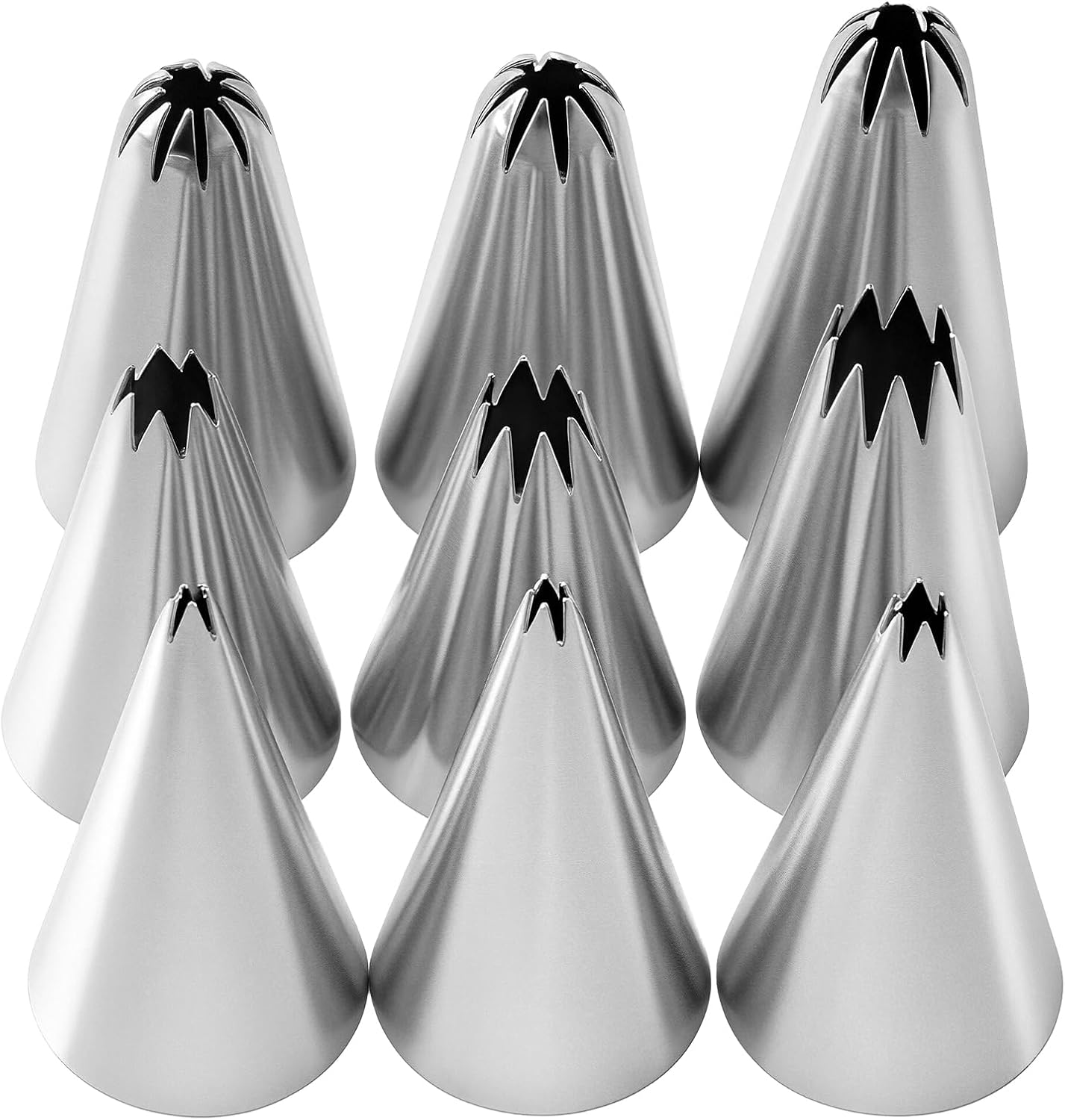 Amazon.com: 9-Piece Open Star Piping Tips Set - Small French Star ...