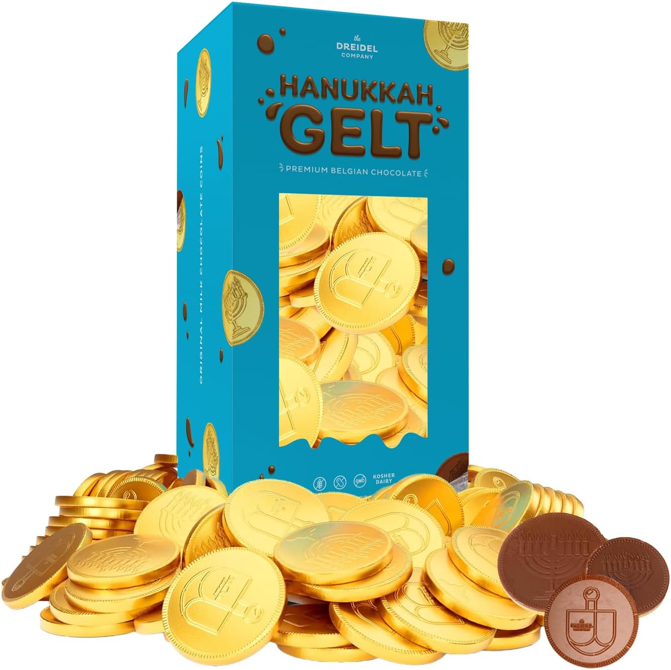 Amazon.com : Hanukkah Chocolate Gelt, Nut-Free, Belgian Milk Chocolate ...