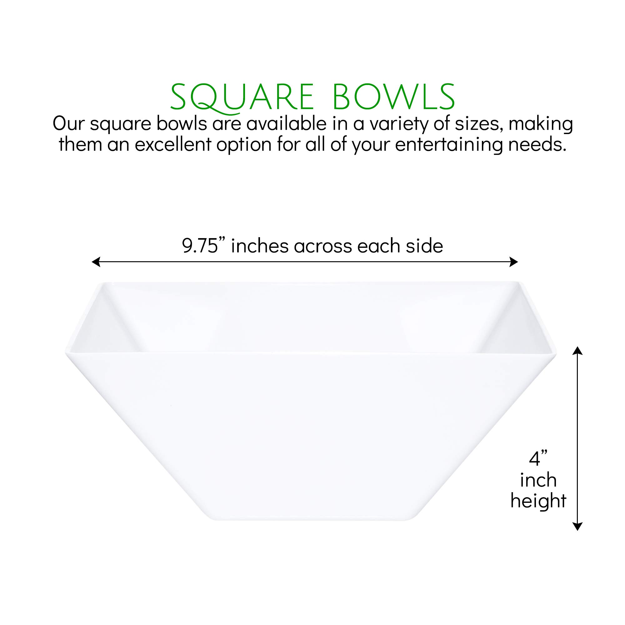 Snapklik.com : PLASTICPRO Disposable Square Plastic Large White Serving ...