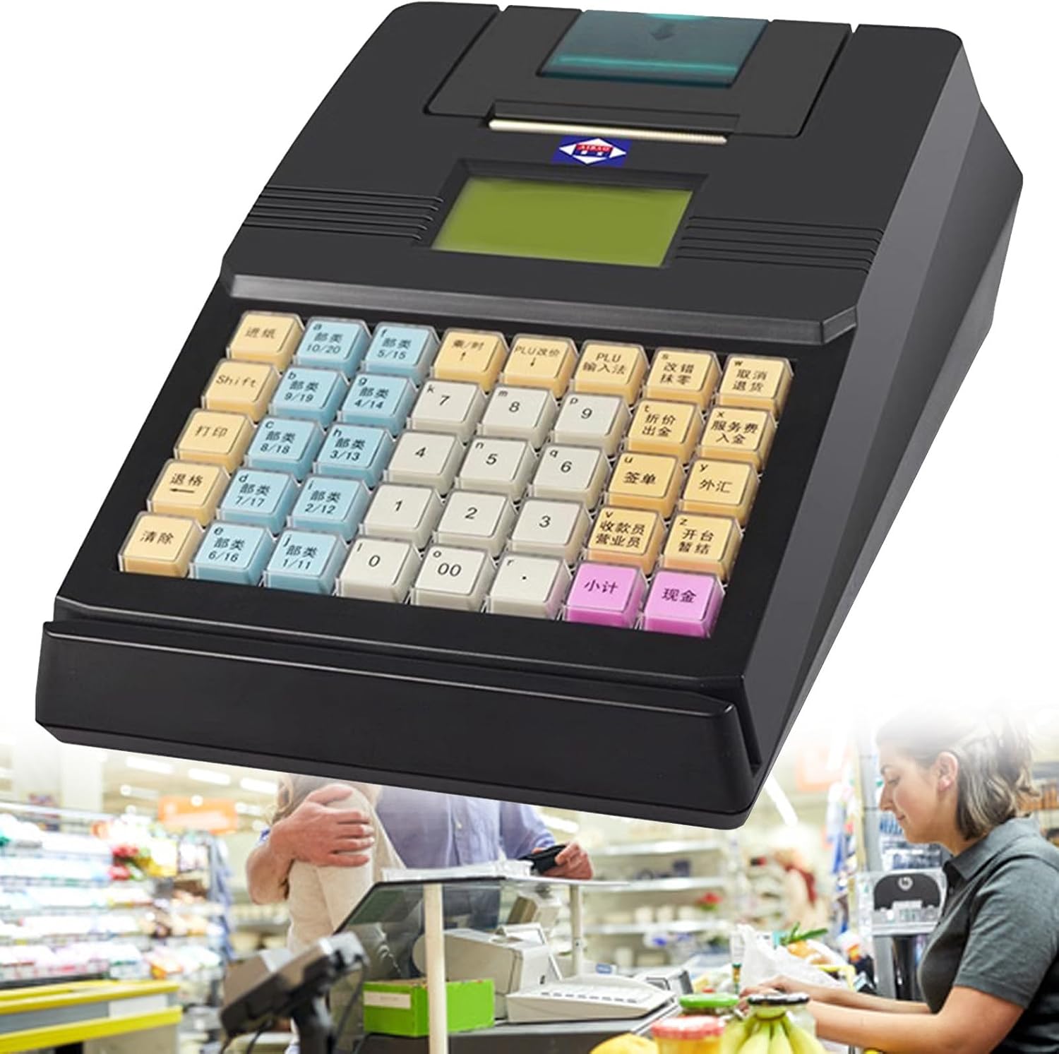 Mini Electronic Cash Register With Thermal Printer, 40 Keys Smart Tills ...