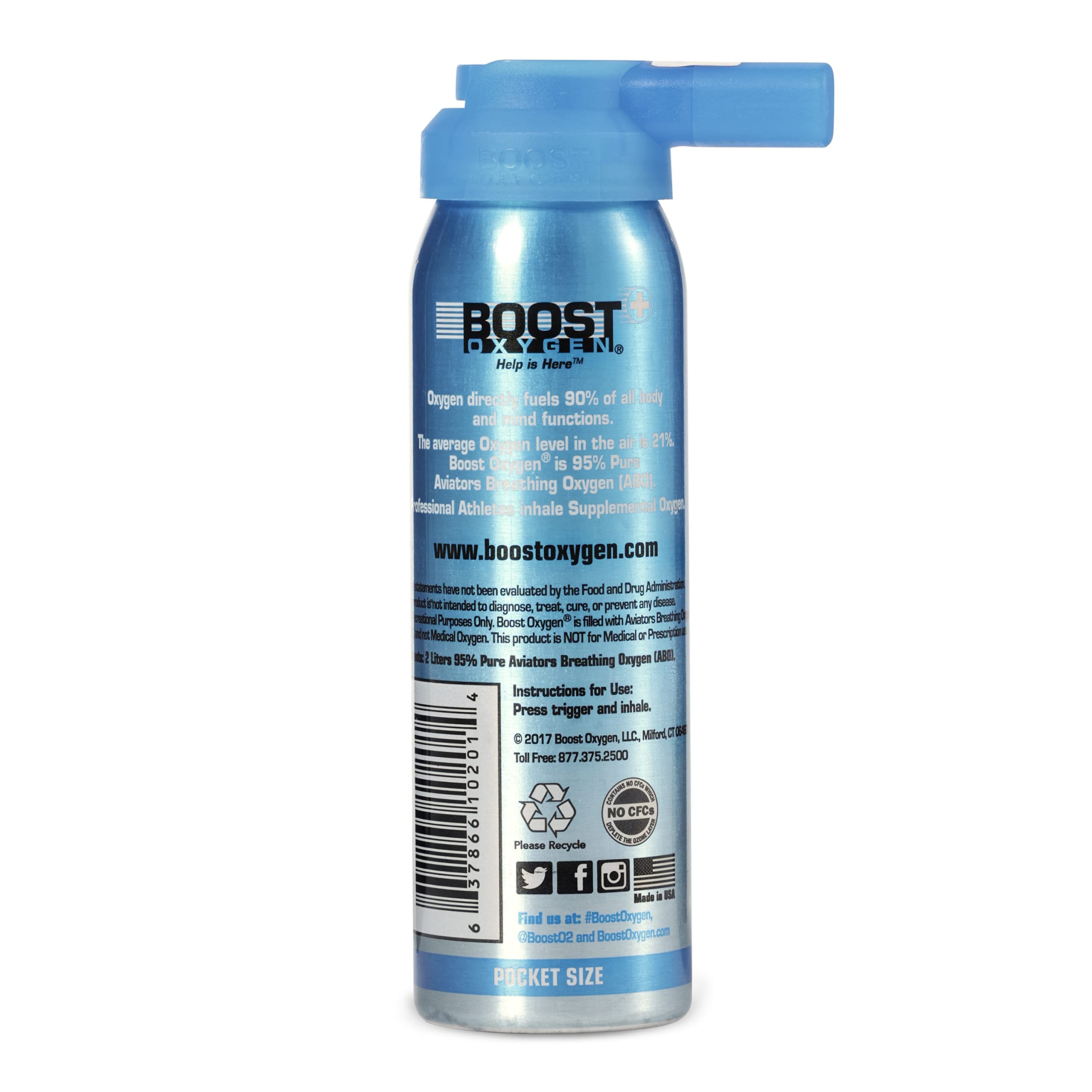 Boost Oxygen Canned 2 Liter Natural Inhaler Canister Bottle High ...