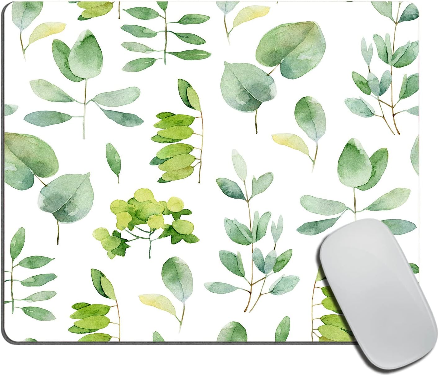 Amazon.com: Watercolor Herbal Leaves Mouse Pad, Eucalyptus Green Leaf ...