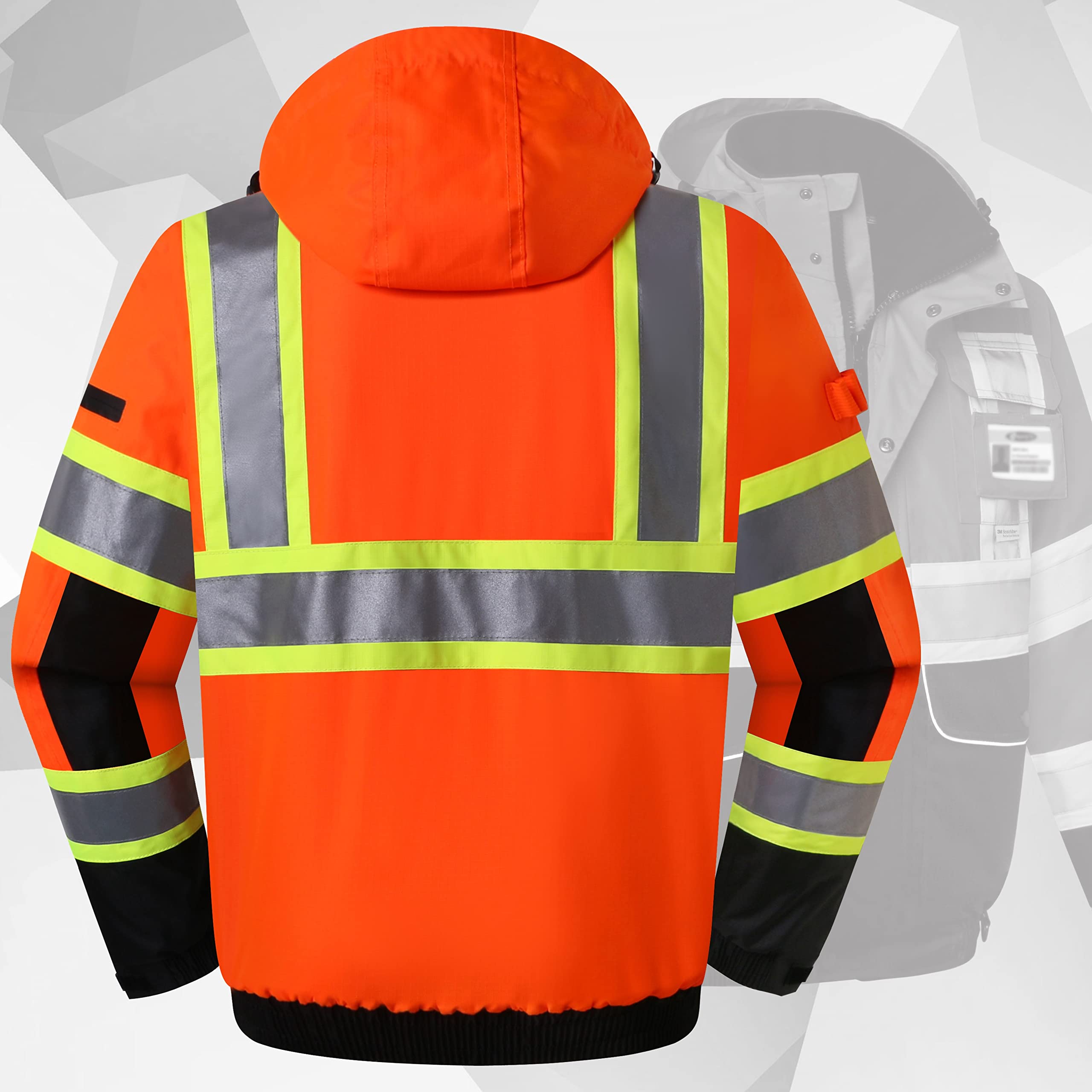 Snapklik.com : JKSafety 10 Pockets Hi-Vis Waterproof 3M Reflective ...