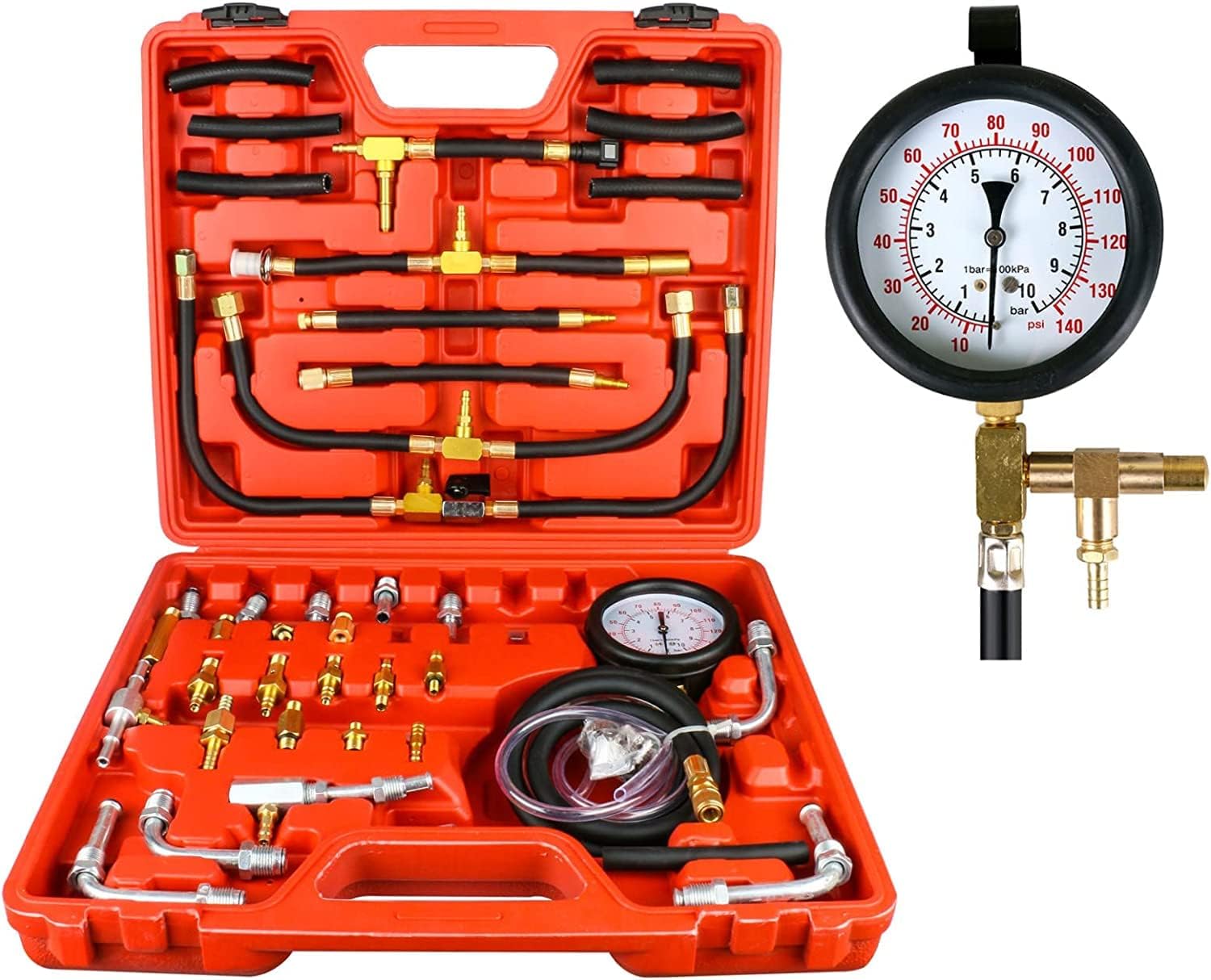 Fuel System Pressure Gauge, Universal Automotive Fuel Pressure Tester 0 ...