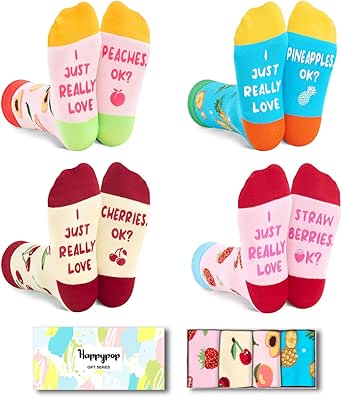 Amazon.com: Funny Socks for Teen Girls - Cute Fruit Socks Strawberry ...