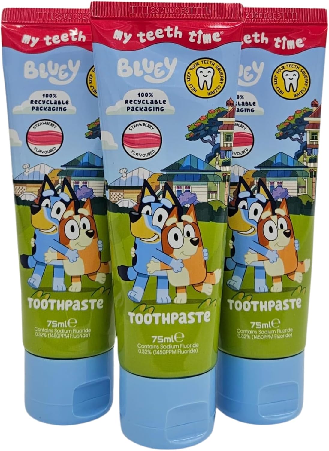 Kids Bluey Toothpaste: Fluoride Protection, Strawberry Flavor, Sugar ...