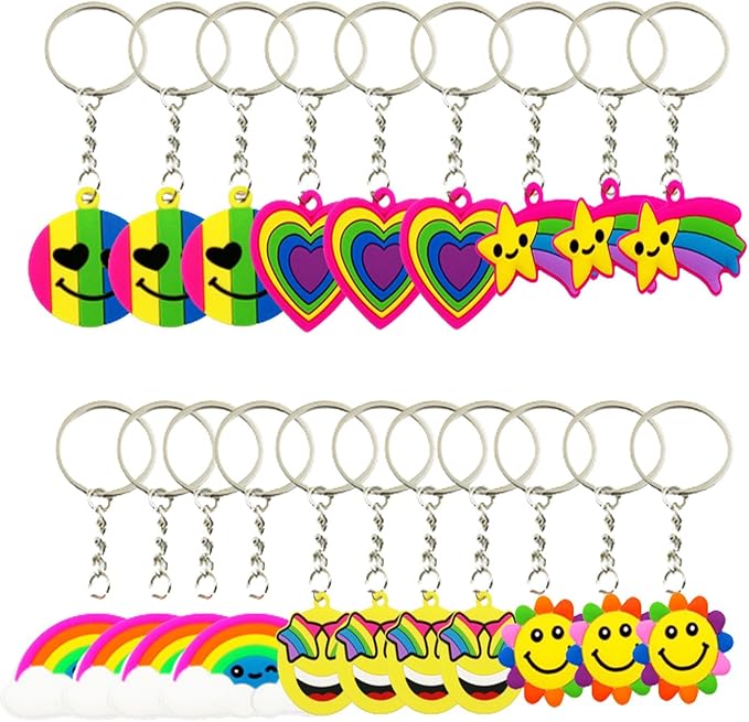 LMOGWL20 pieces keychain mini emoticon cute, pattern emoticon keychain ...