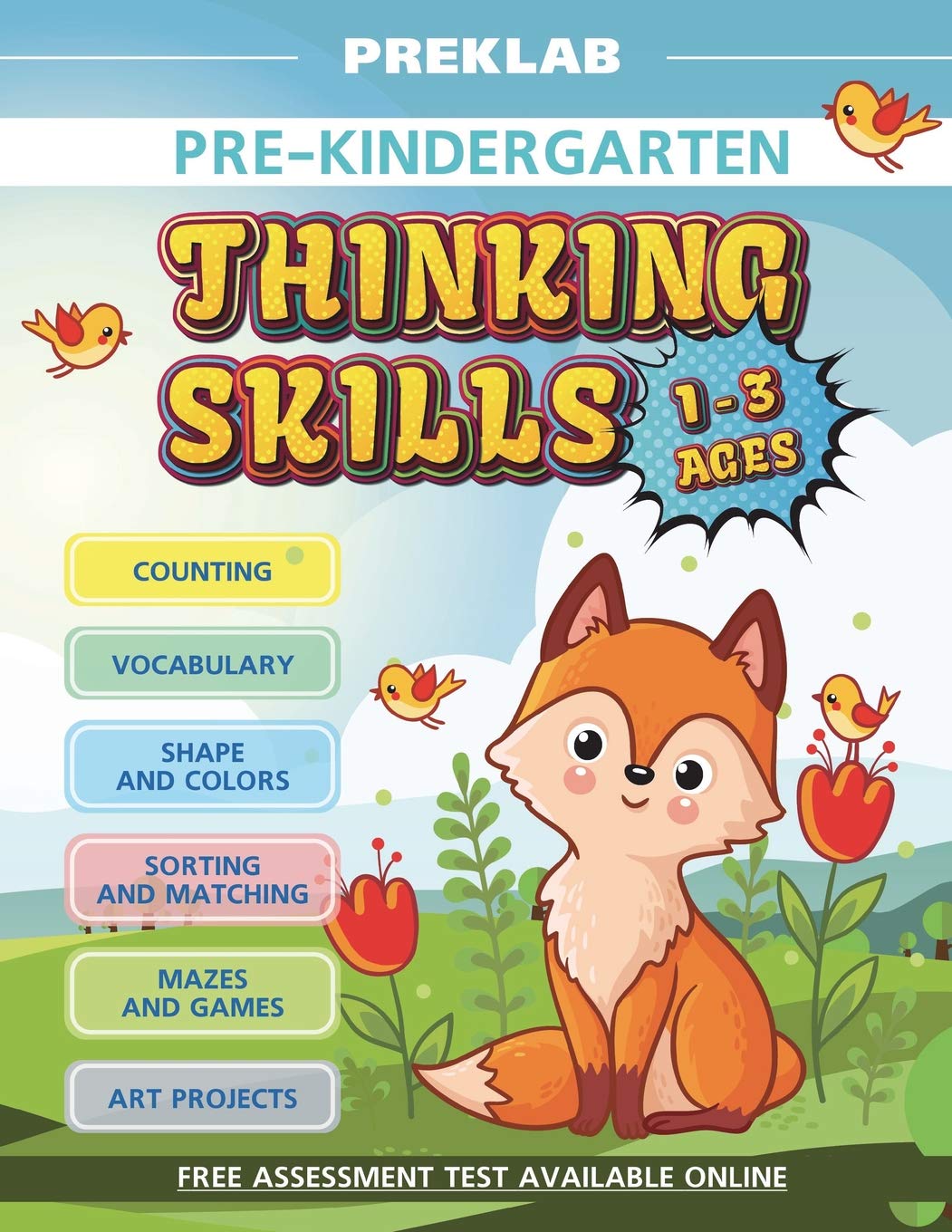 Thinking skills pre-K toddler workbook 1-3 years prek age 1 2 3 ...