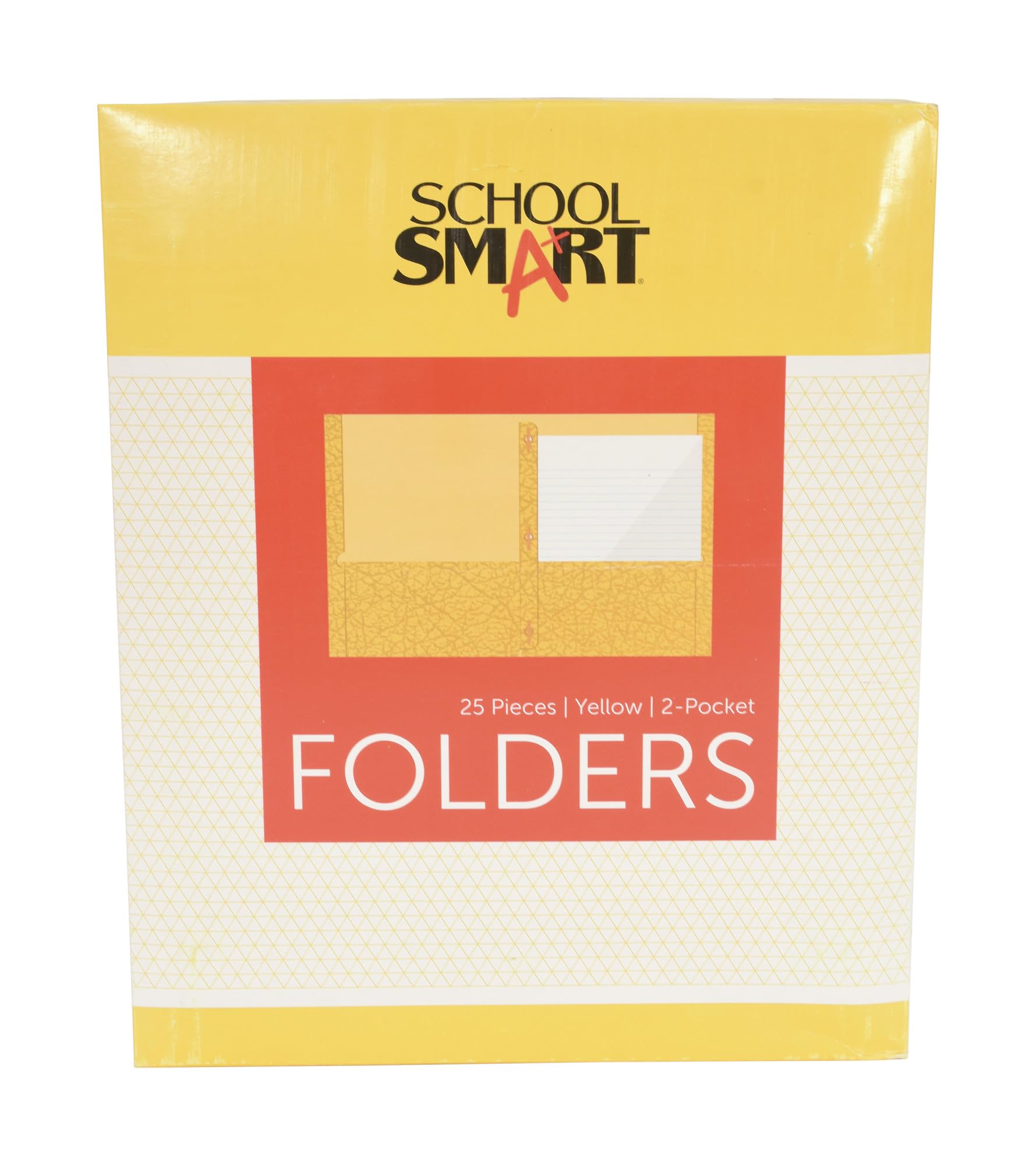 Amazon.com: School Smart 2-Pocket Folders with Fasteners, Yellow, Pack ...