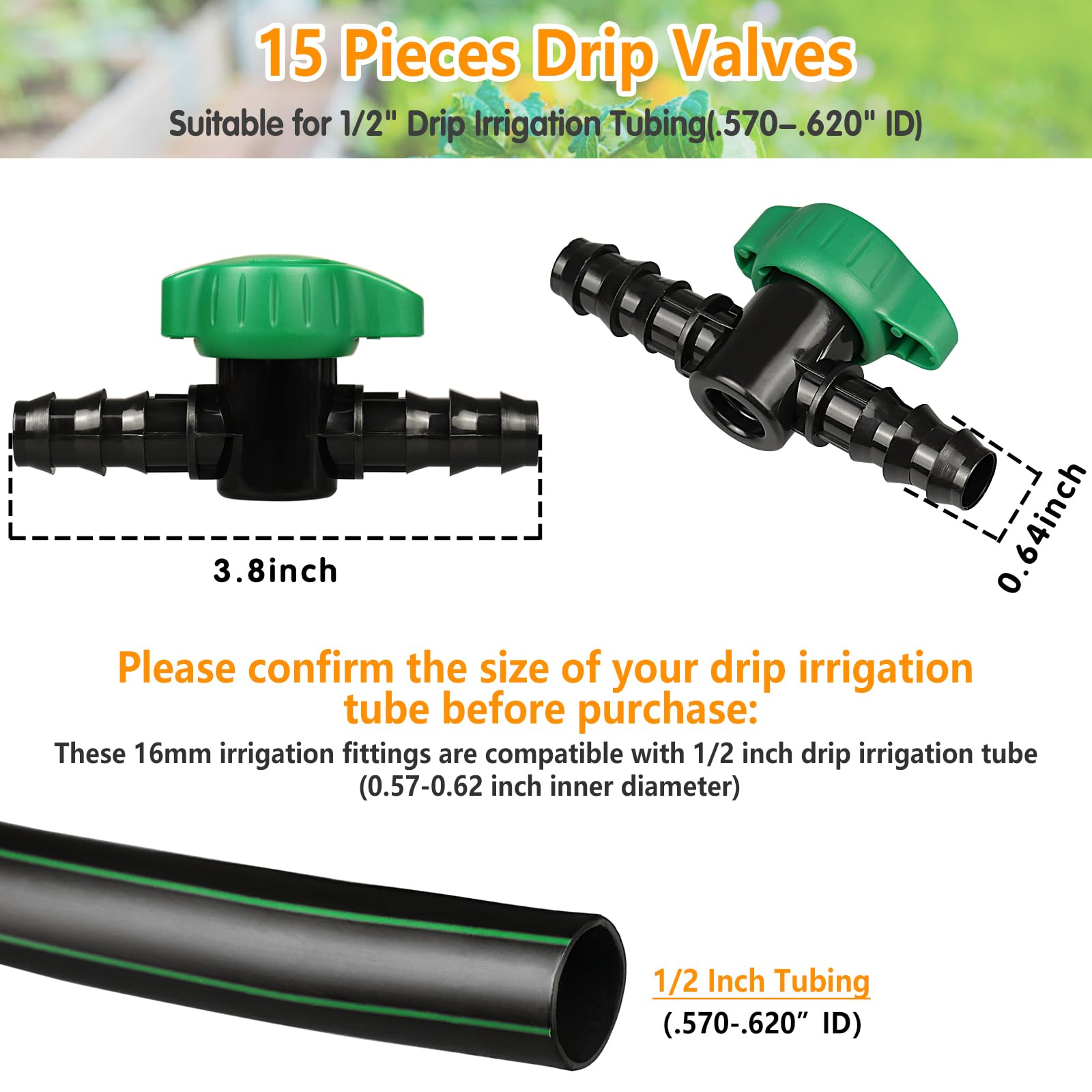 Snapklik.com : iRunning 1/2 Inch Drip Irrigation Barbed Valve, 15 Pcs ...