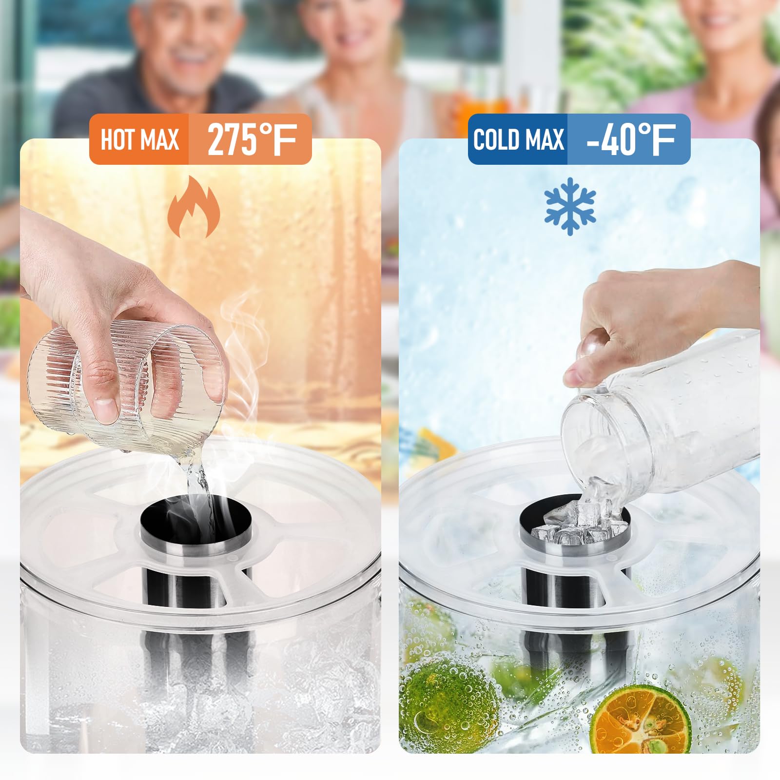 Nisorpa Beverage Dispenser with Stand, 2.2 Gallon 8-L Party Drink ...