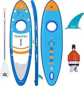Amazon.com : FunWater SUP Inflatable Stand Up Paddle Board Transparent ...