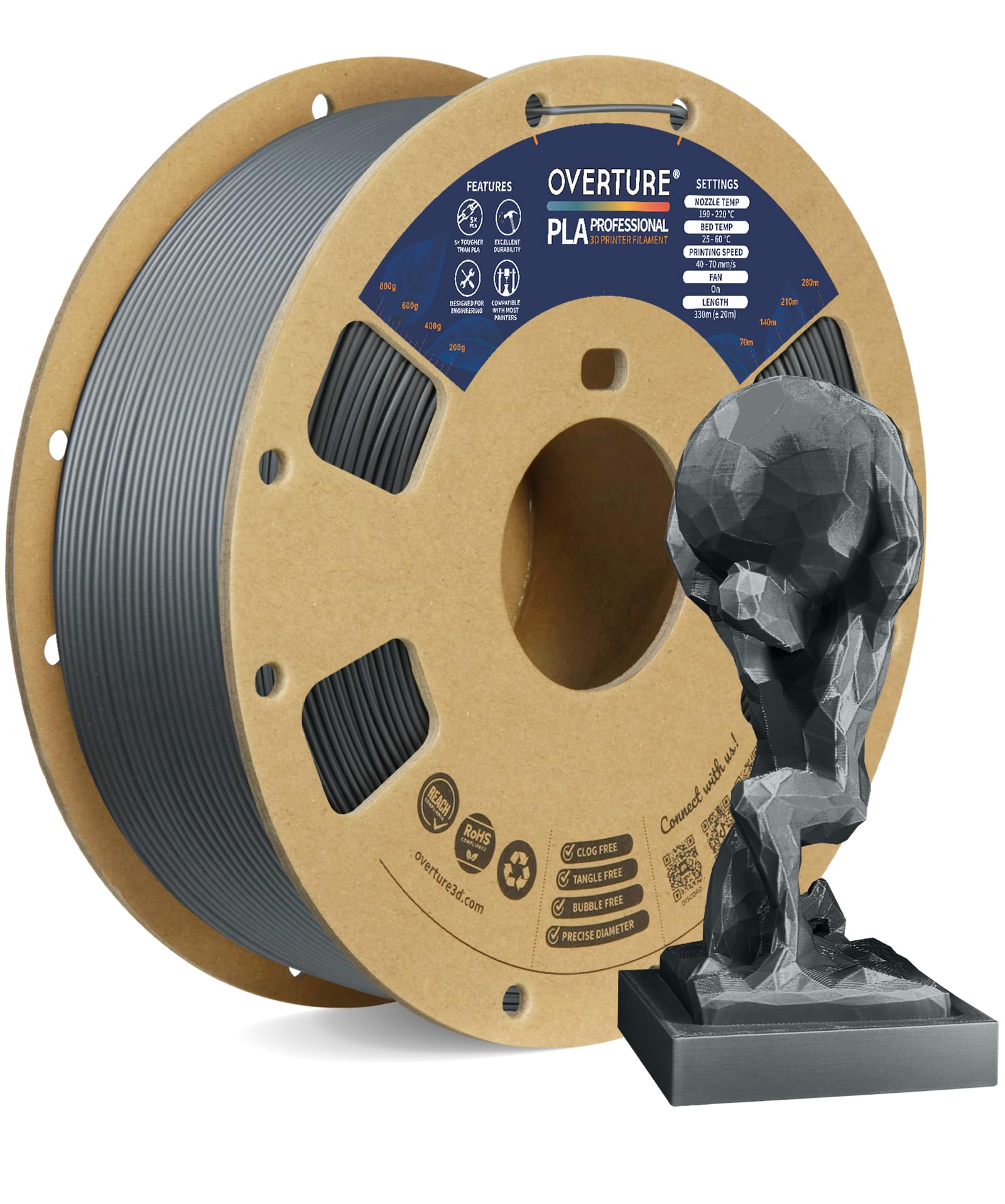 OVERTURE PLA Plus (PLA+) Filament 1.75mm PLA Professional Toughness ...