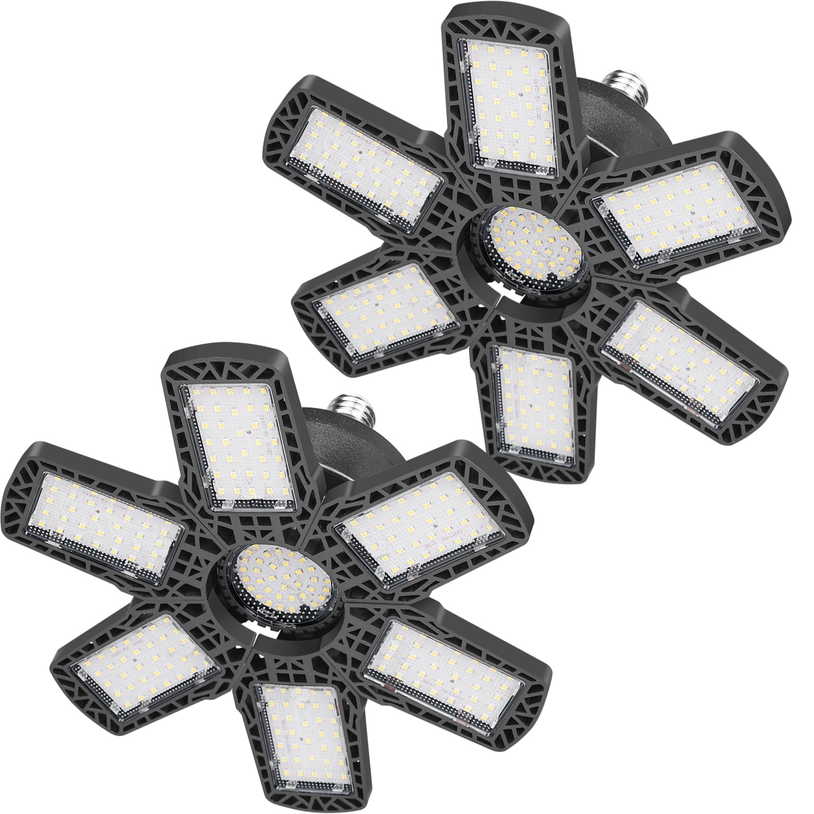 LED Garage Lights 2-Pack, 160W 16000LM Deformable LED Garage Ceiling ...