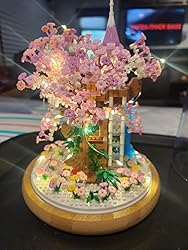 Amazon.com: Insgen Cherry Blossom Bonsai Tree House Building Flowers ...