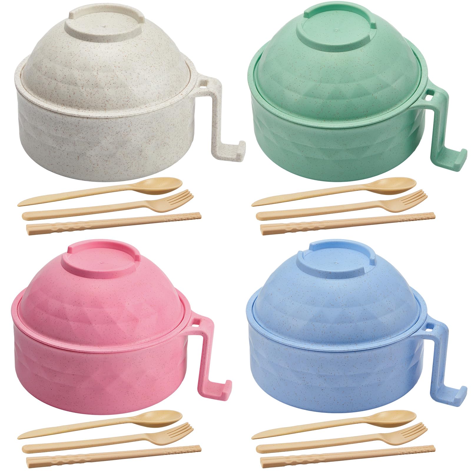 Snapklik.com : Romooa 4 Sets Microwave Ramen Cooker Set 33 Oz Quick ...