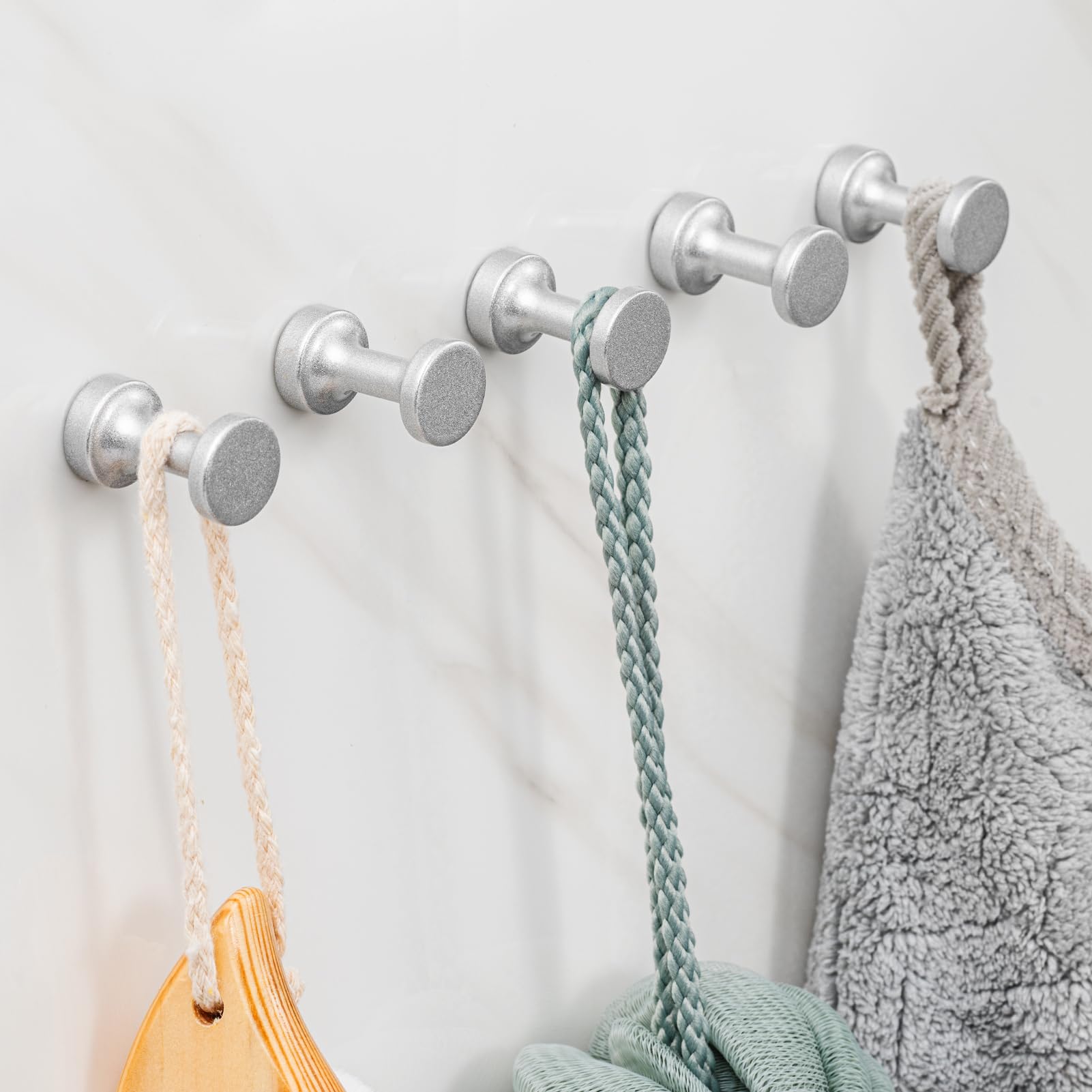 Wall Knob Hook for Hanging Towel - 0.8" Dia Small Hook 10LB, for Loofah ...