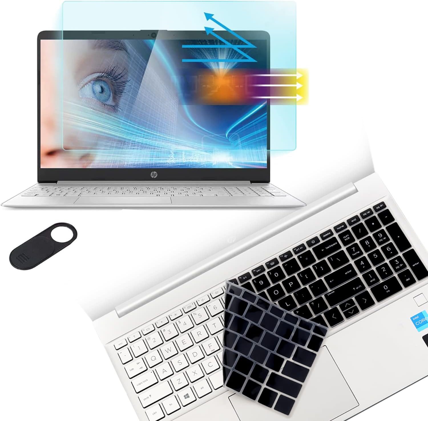 Amazon.com: Anti Blue Light Screen Protector & Keyboard Cover for 15.6 ...