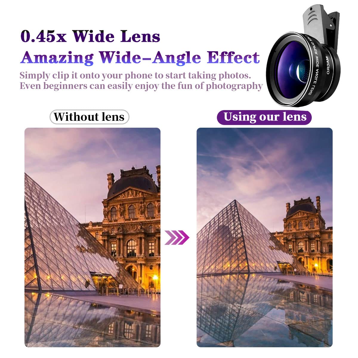 Phone Camera Lens,15x Macro Lens&0.45x Wide Angle Lens for iPhone ...