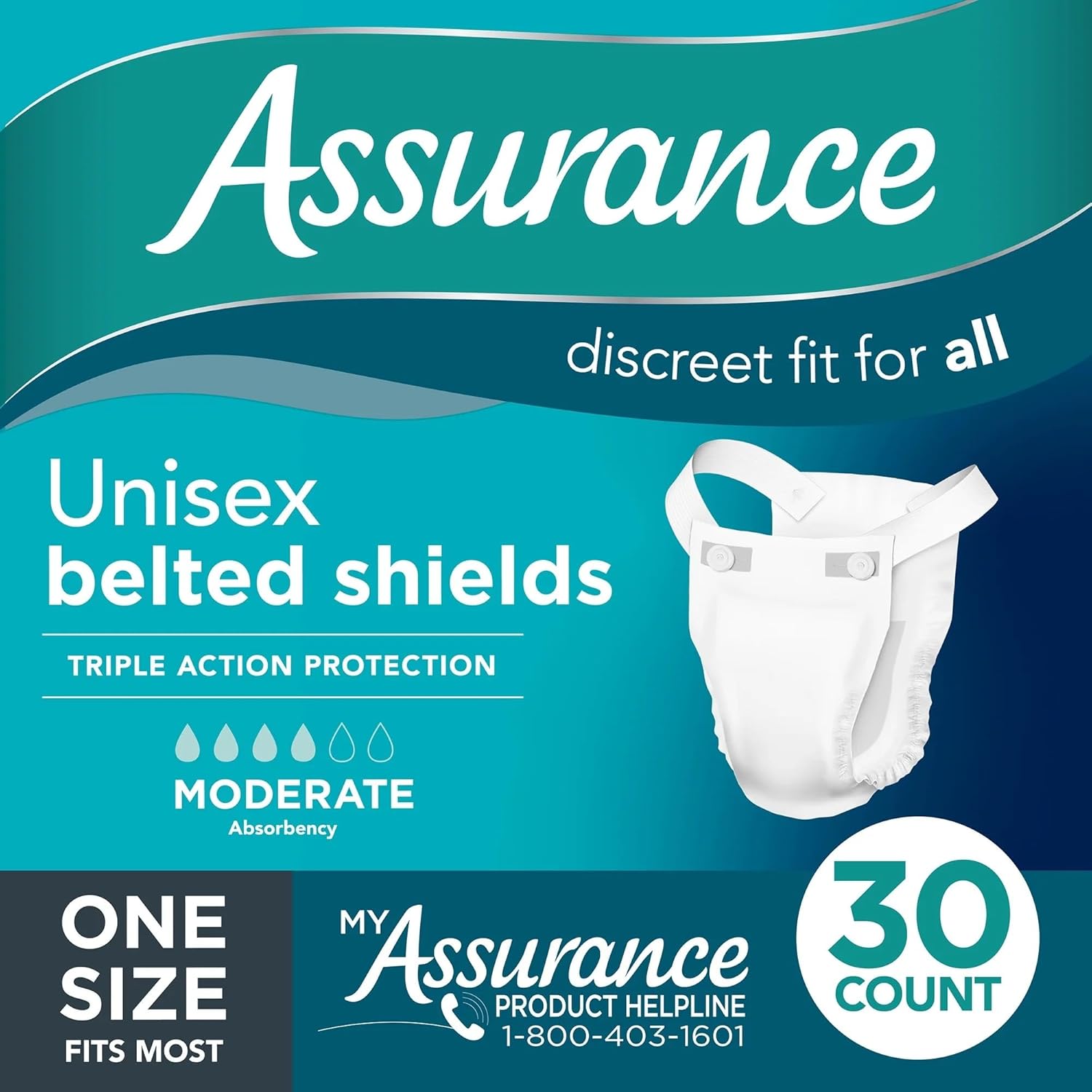 Amazon.com: Assurance Unisex Incontinence Belted Shields Moderate ...