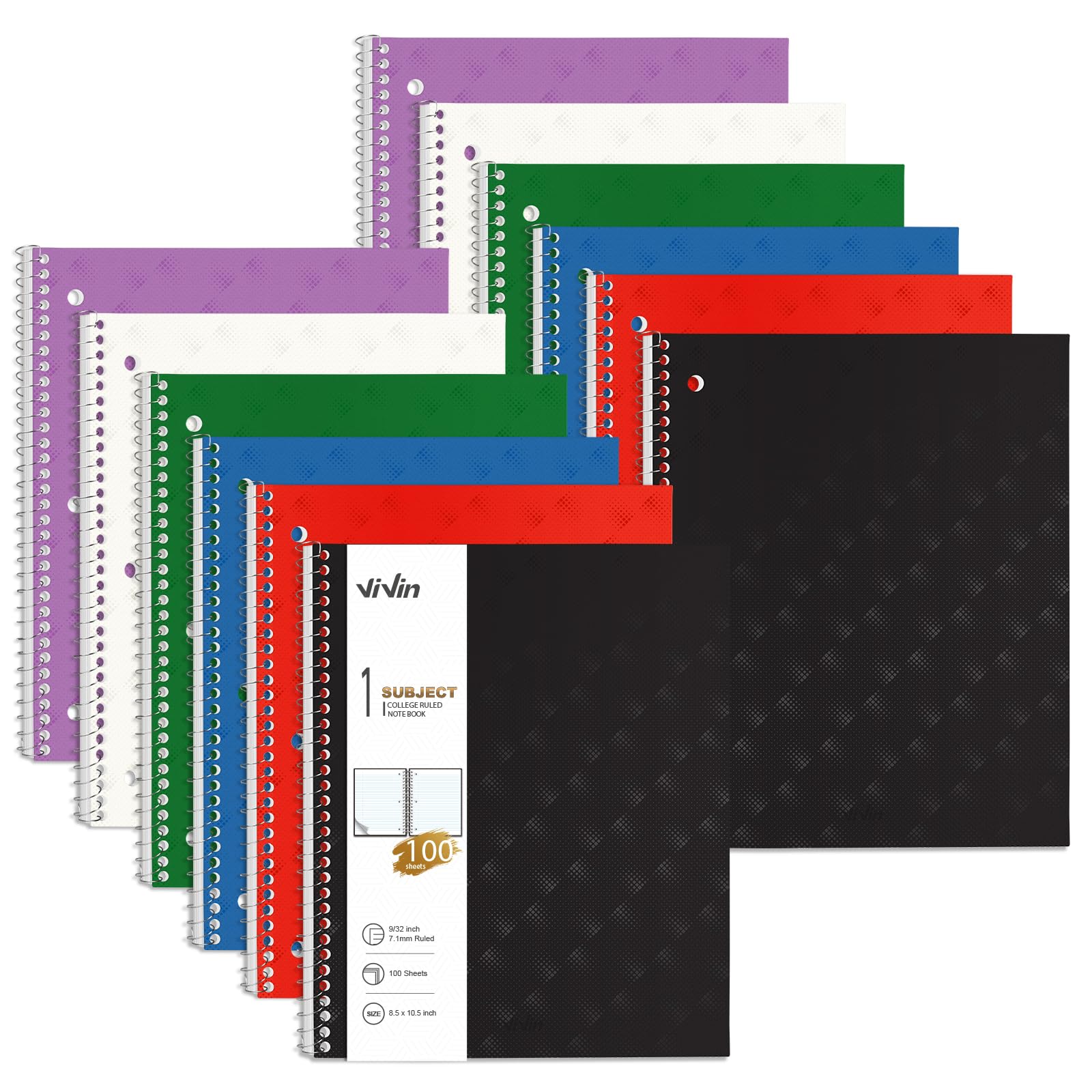 Snapklik.com : Spiral Notebooks 12 Pack, 1 Subject, 8.5" X 10.5 ...