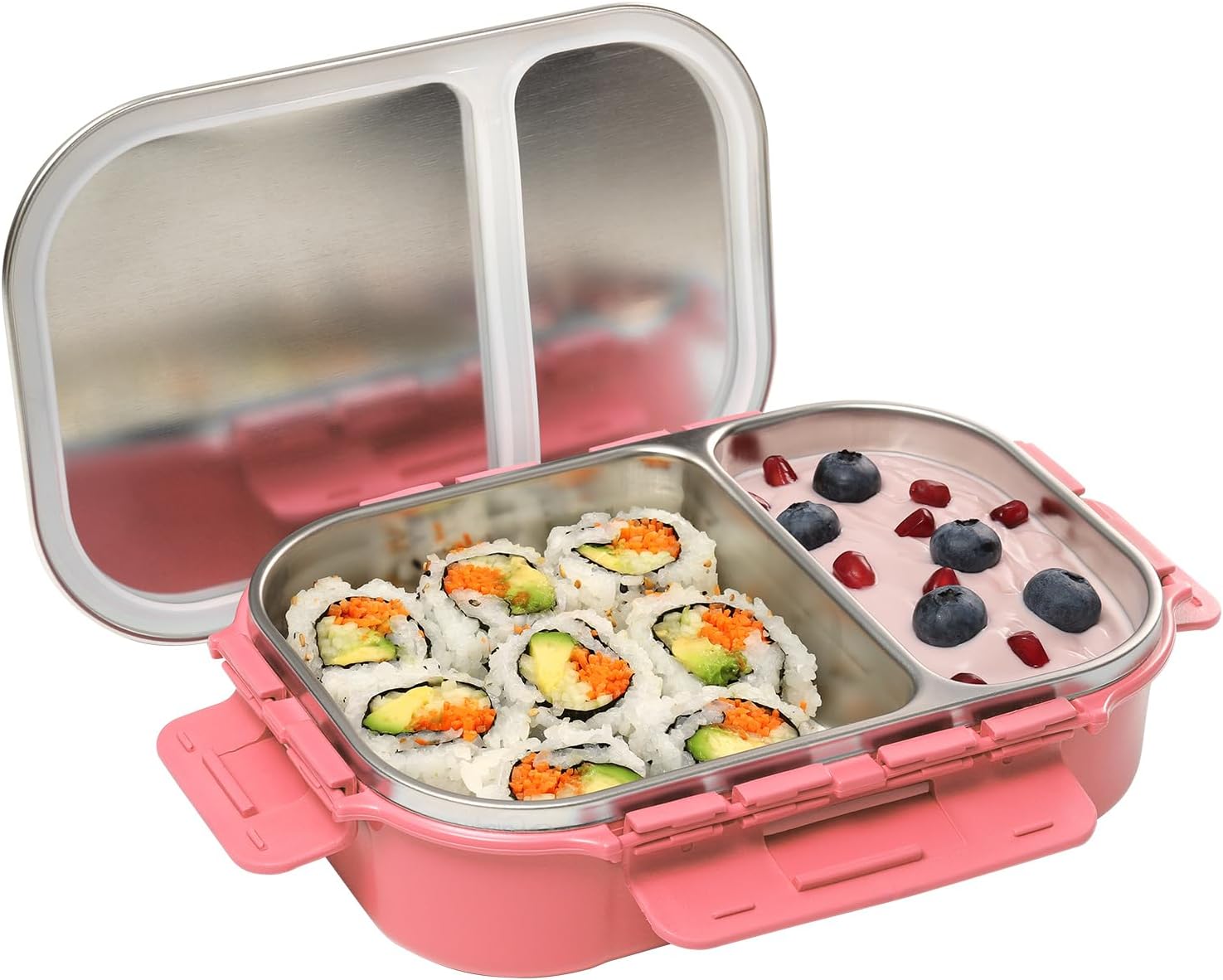 Signoraware Stainless Steel Bento Box For Men, 24 Oz, Pink, Leakproof ...