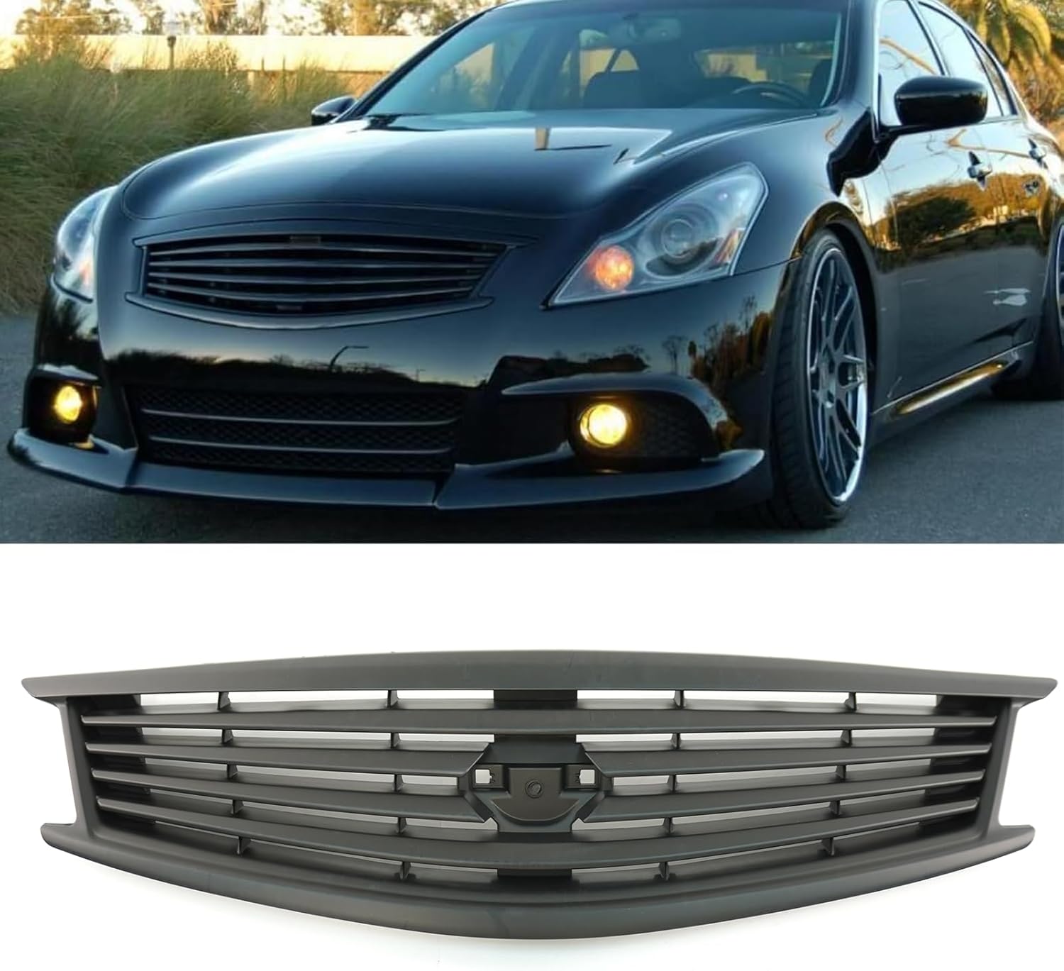 Amazon.com: SKYYO Front Bumper Grill Grille For Compatible with Infiniti G25 2011 2012 G37 2010 ...