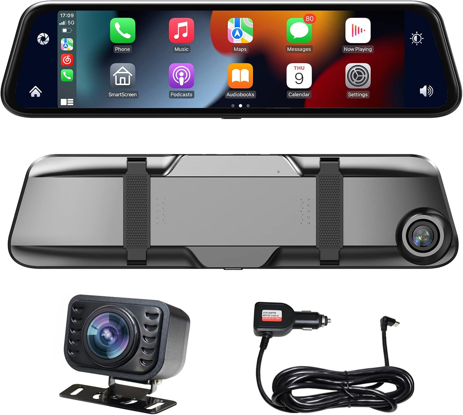 Amazon.com: Oncheer 12" 2K Car Dash Cam Backup Camera, in-Mirror ...