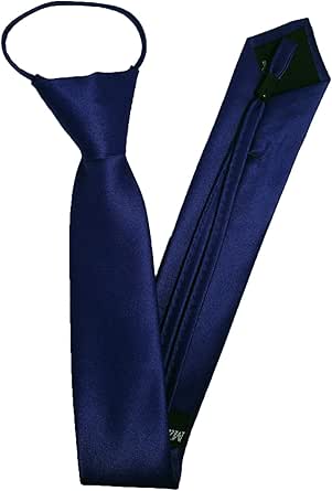 Marc Ferrier Men's Solid Satin Zip Up Tie Wedding, Work, Business ...