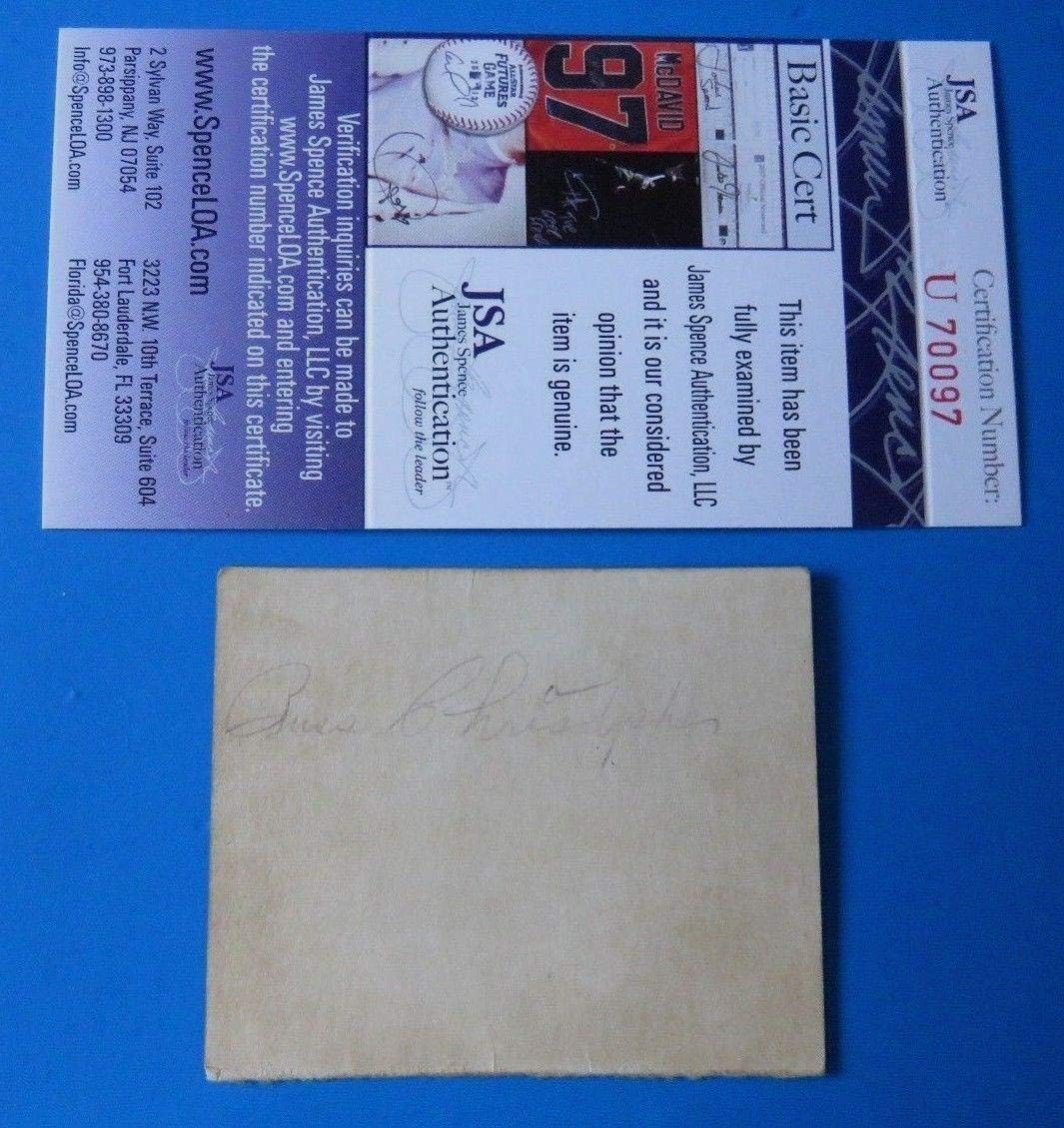 RUSS CHRISTOPHER SIGNED 3x2.5 CUT ~ 1948 CLEVELAND INDIANS ~ D 1954 ...