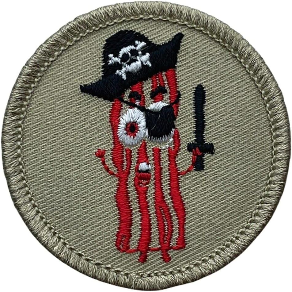 Amazon.com: BSA Licensed Bacon Pirate Patrol Badge Boy Scout 2 inch Patch AVAQ0271 F6D9M ...
