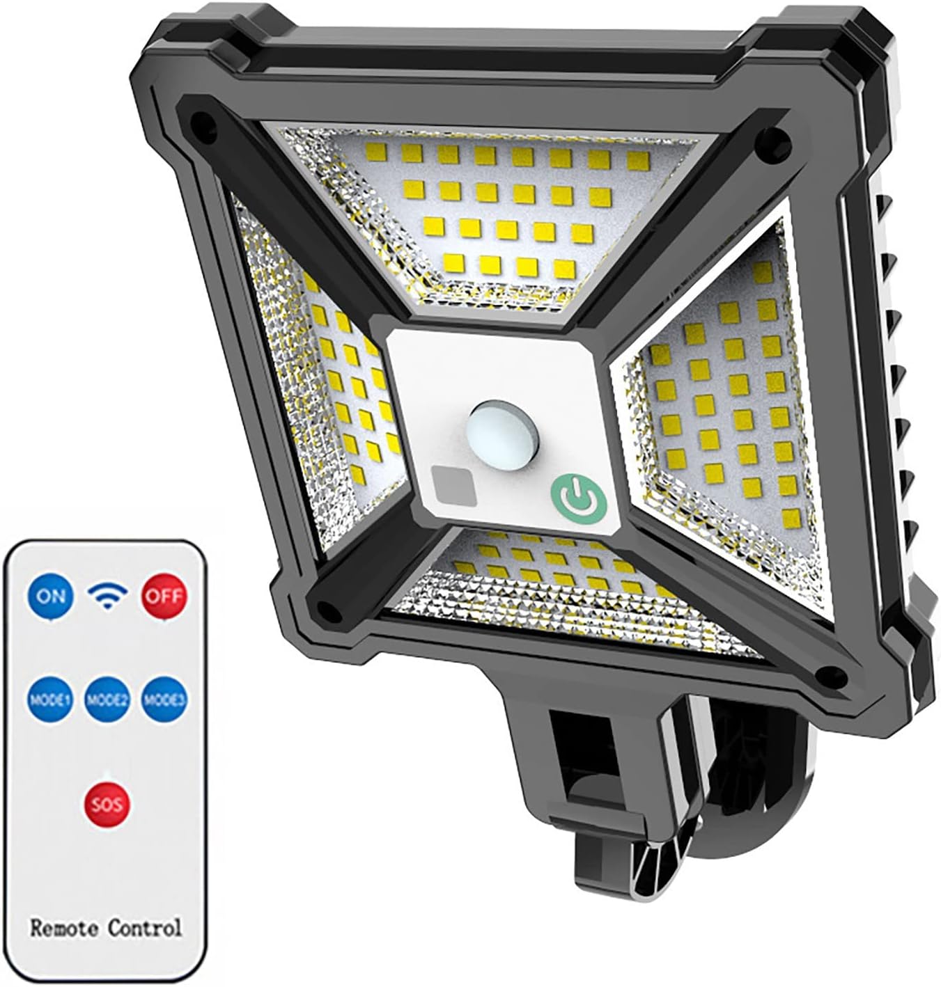 Amazon.com: 76 LED Remote Control Solar Street Lights Outdoor Wireless ...