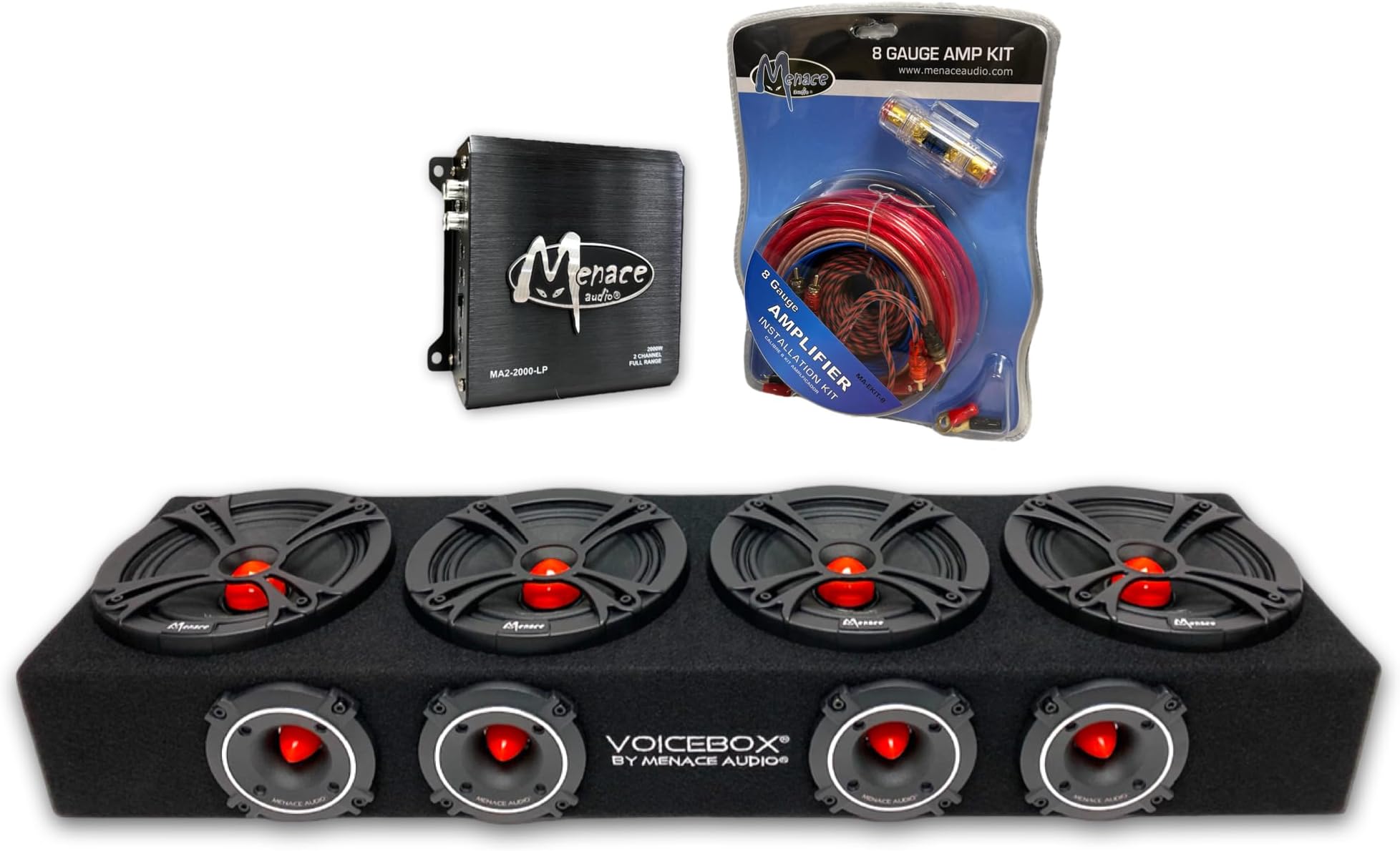 Amazon.com: MENACE AUDIO VOICEBOX 4-6.5" Midrange Enclosure & 2000w 2 ...