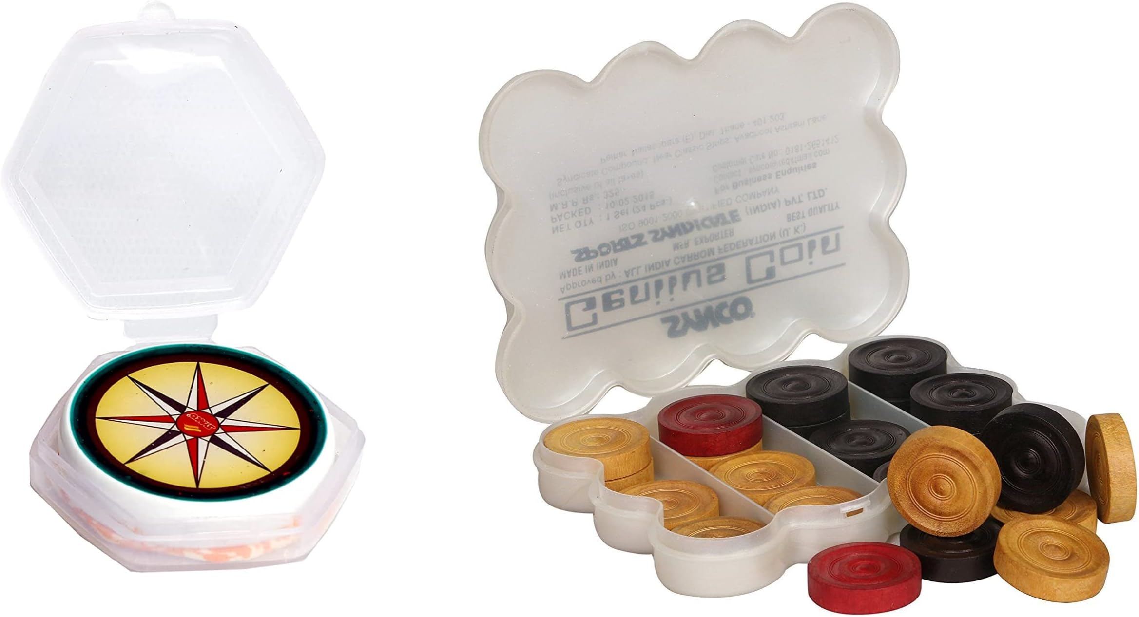 Buy Synco Wooden Carrom Coins Set With Carrom Striker Professional 15G ...