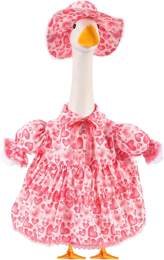 Amazon.com: Sunnymove Pink Heart Valentine's Day Goose Outfit Porch ...