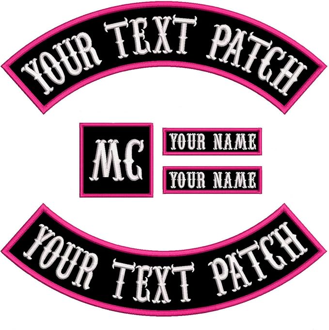 Amazon.com: 5 PCS Personalized Motorcycle Rocker Patches, Embroidered ...