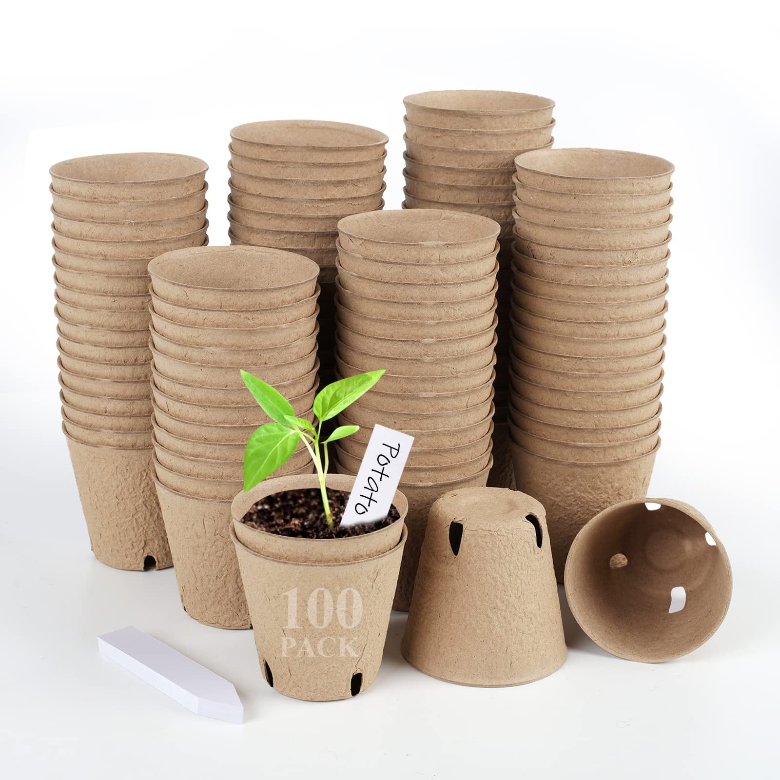 Amazon.com: HXSEMAYIG 100PCS Peat Pots, 3.15Inch Seed Starting Pots ...