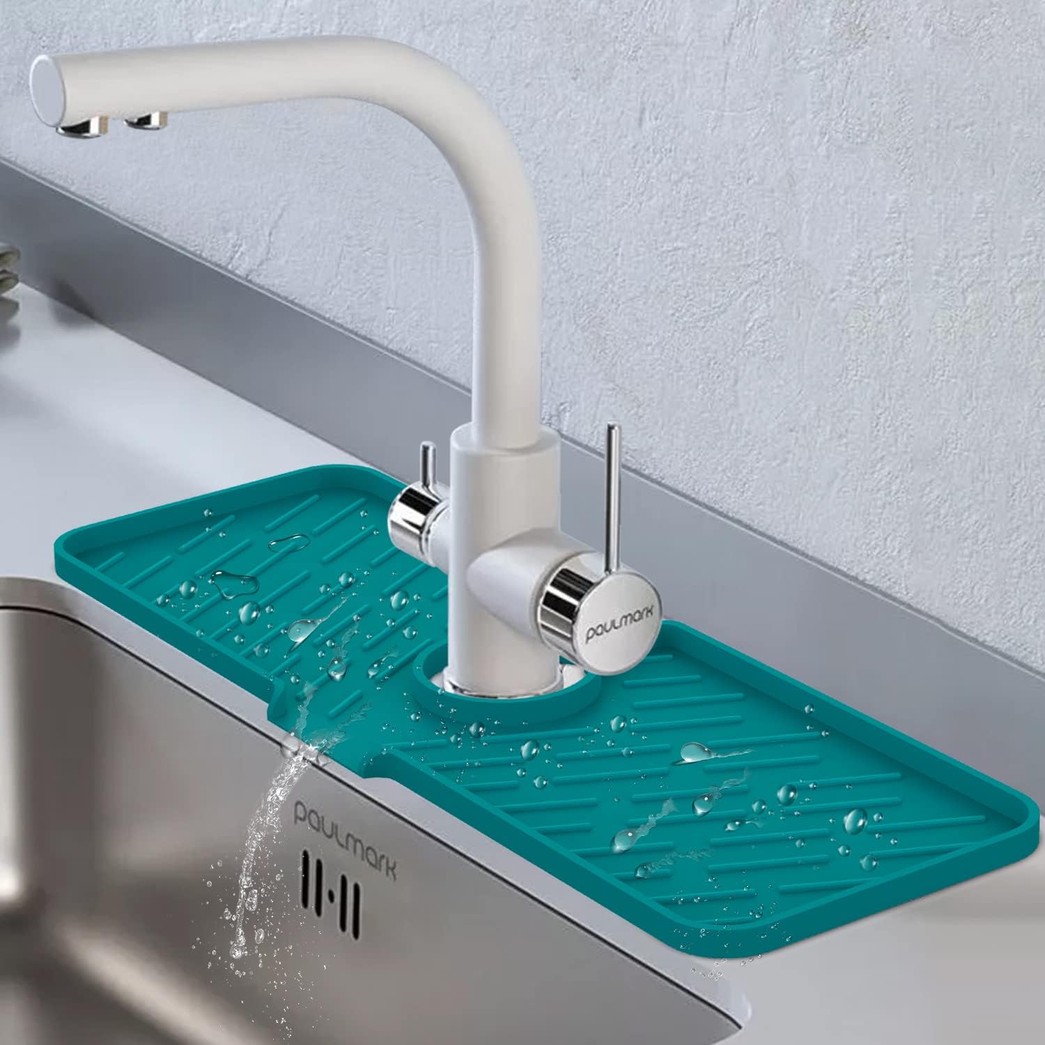 Amazon.com: WORKKEEP Silicone Faucet Splash Guard, 18" x 6.3" Water ...