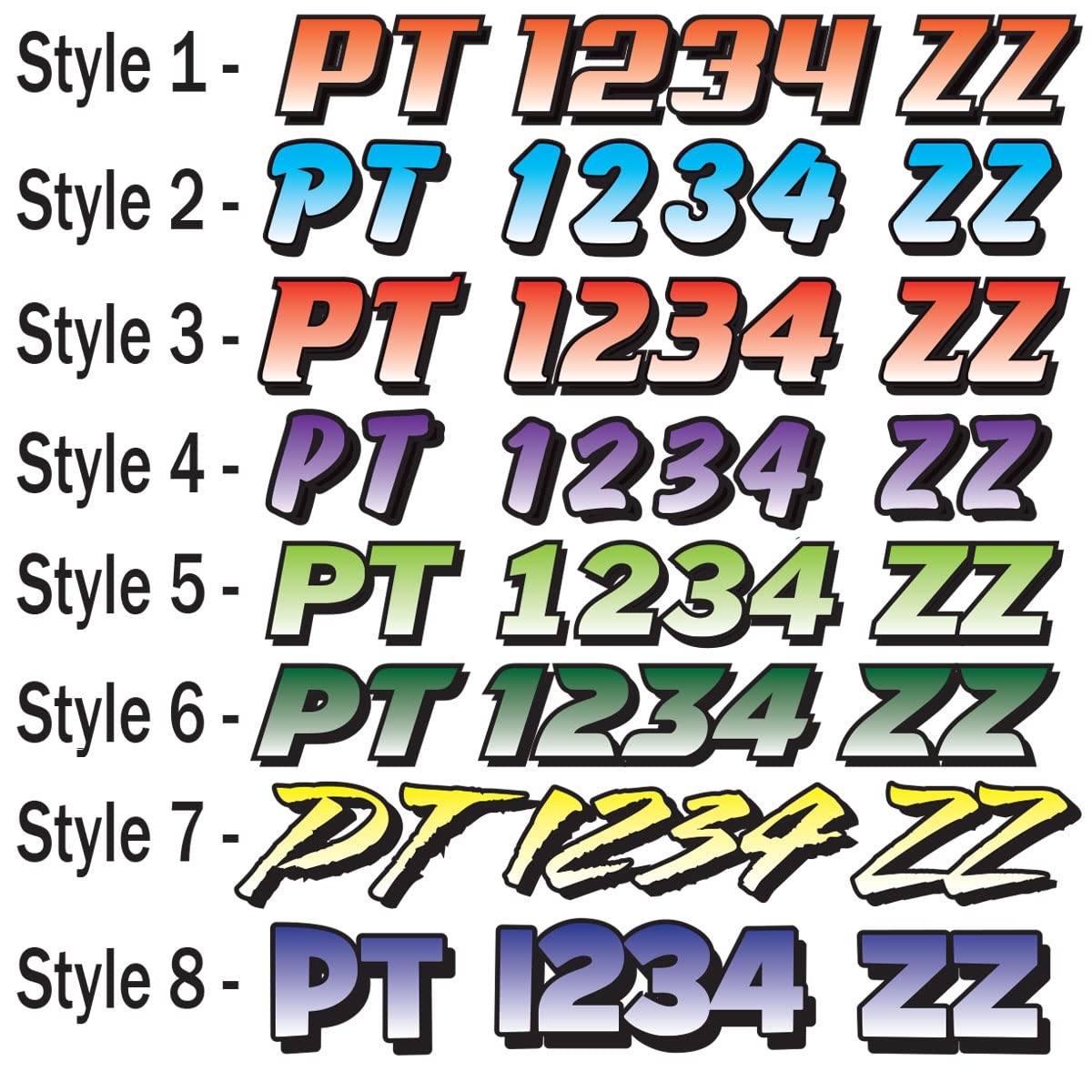 Amazon.com: Pro-Tuff Decals 2 Pack Pair Boat Registration Numbers ...