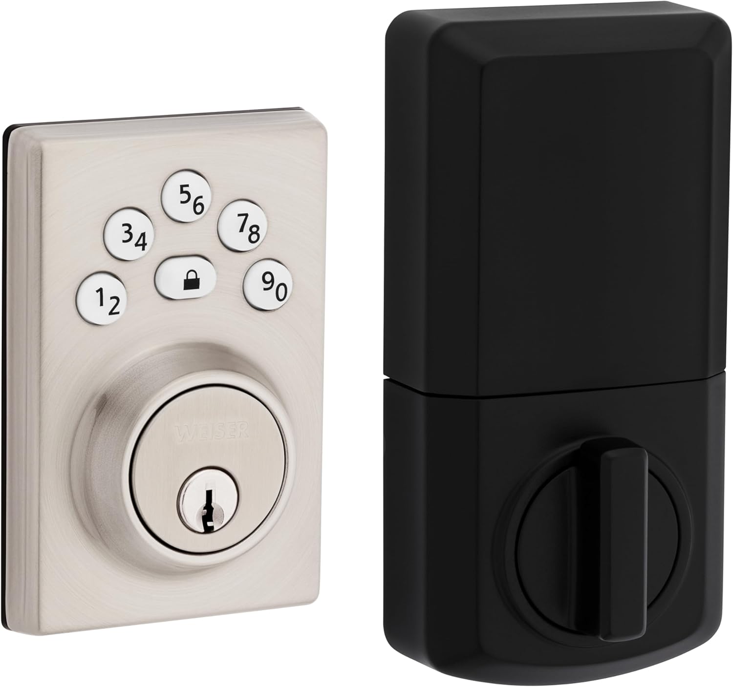 Weiser Elements Satin Nickel Keyless Entry Door Lock/Deadbolt Lock, 5 ...