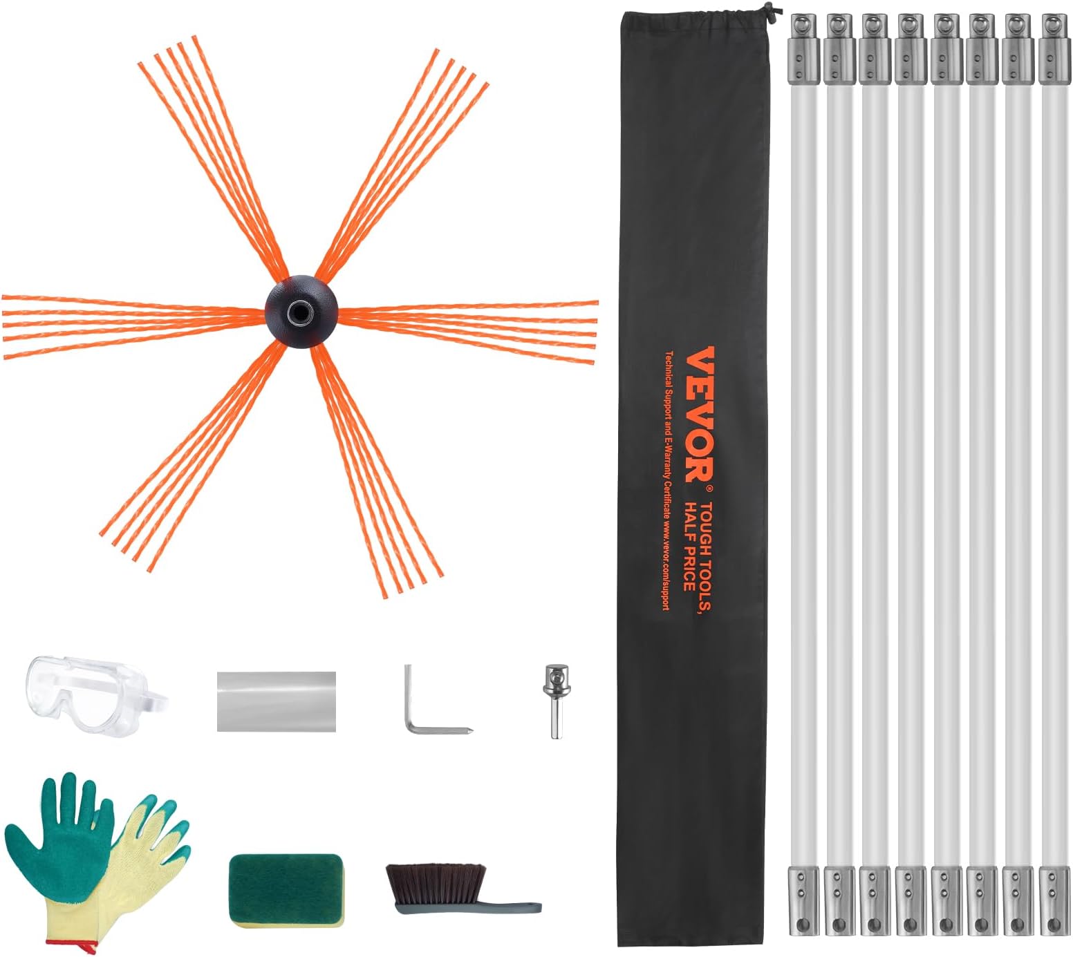 Amazon.com: 20ft Chimney Cleaning Brush, 12Pcs Dryer Duct Cleaning Kit ...