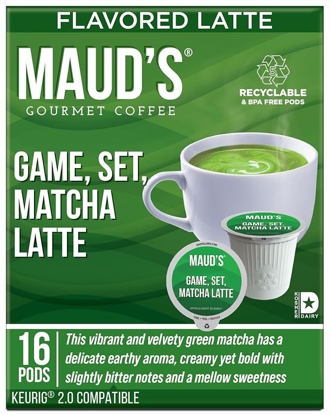 Amazon.com : Maud's Matcha Latte Pods, 16 ct, Recyclable Single Serve ...