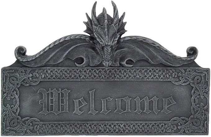 Amazon.com: Pacific Giftware Medieval Gothic Guardian Dragon Welcome ...